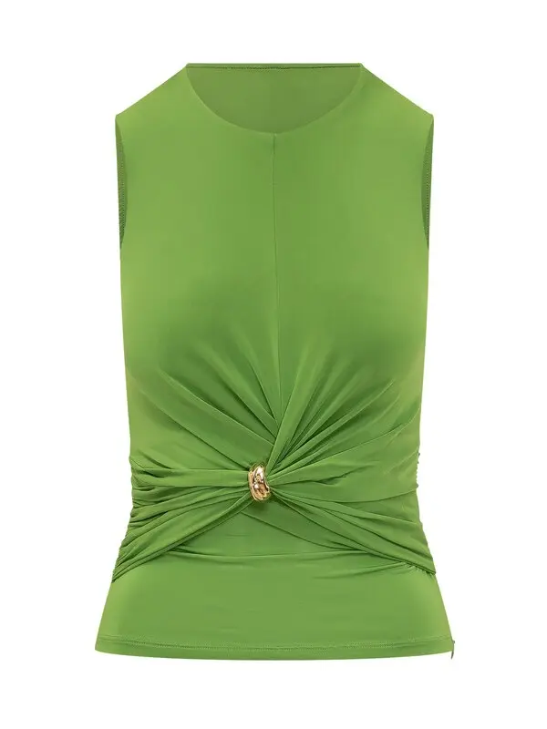 Elisabetta Franchi Knot-detail Top - Aloe
