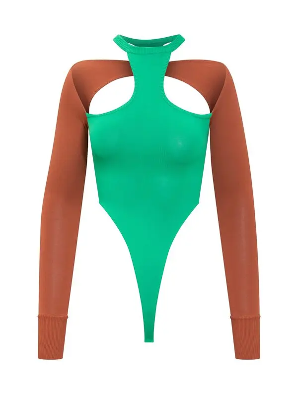 ALESSANDRO VIGILANTE Bicolore Mini Bodysuit - Verde