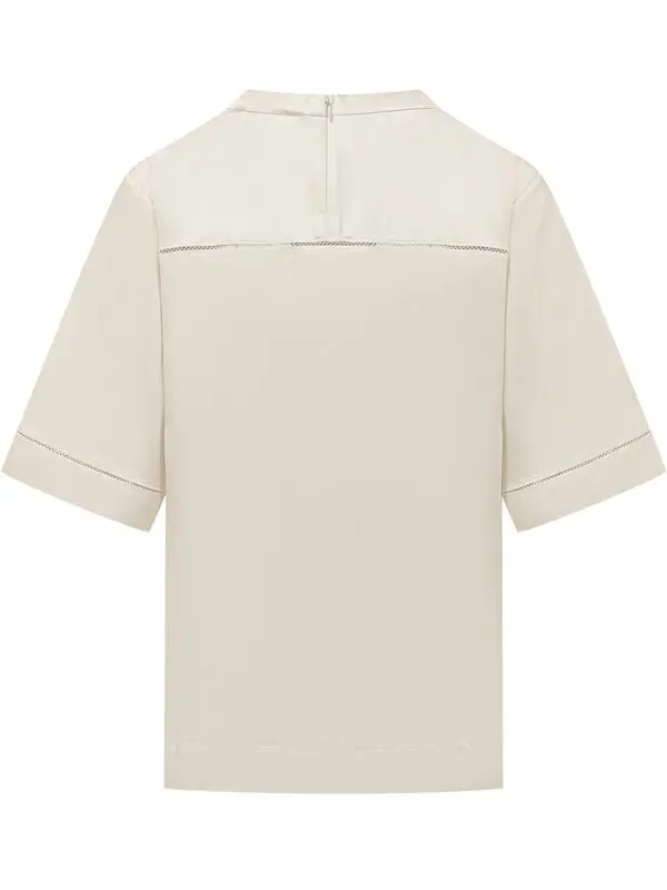 Loulou De Saison Mini T-shirt With Lace Accents - Ivory