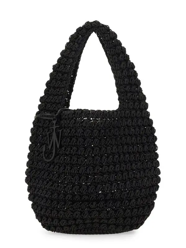 JW Anderson Popcorn Basketball Big Leather-trim Shoulder Bag - Black