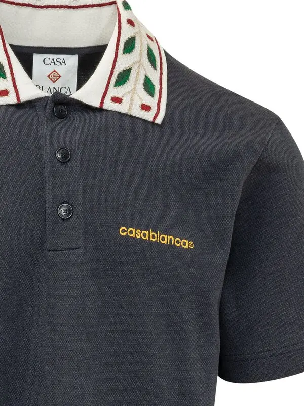 Casablanca Theurel Pique Polo Mini Fit - Navy
