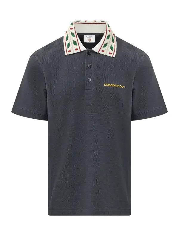 Casablanca Theurel Pique Polo Mini Fit - Navy