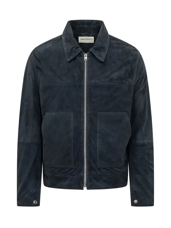 AMARANTO Suede Mini Jacket - Notte