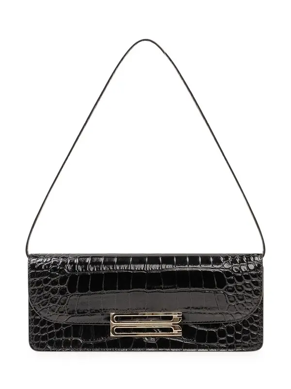 Victoria Beckham Mini Luxe East-west Clutch With Front Lock - Black