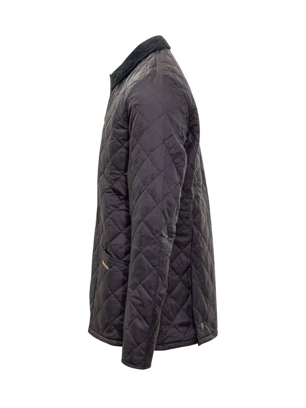 Barbour Quilted Jacket With Velvet Collar - Navy