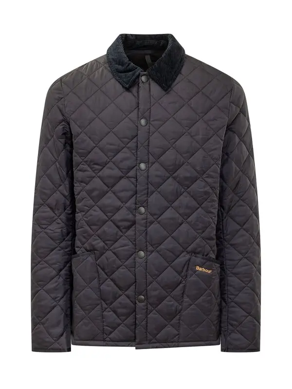 Barbour Quilted Jacket With Velvet Collar - Navy