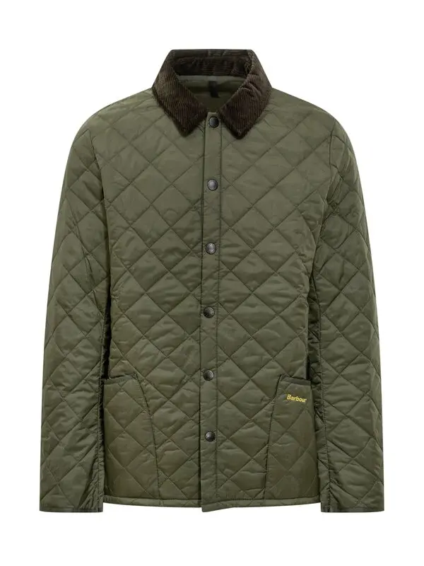Barbour Quilted Jacket With Velvet Collar - Olive