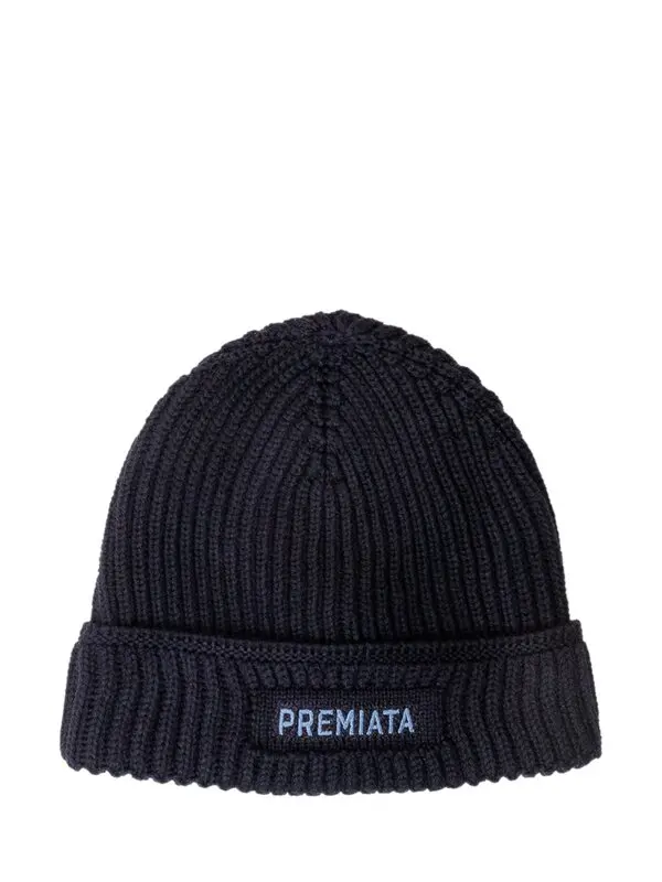 Premiata Ribbed Knit Beanie - Blue