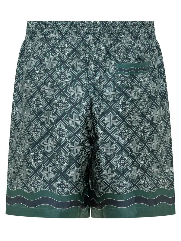 Casablanca Monogram Silk Shorts - Radiating Monogram