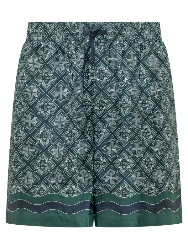 Casablanca Monogram Silk Shorts - Radiating Monogram