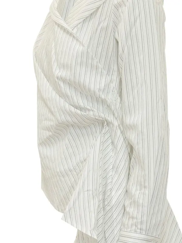 BALOSSA Asymmetrical Draped Shirt With Wide Collar