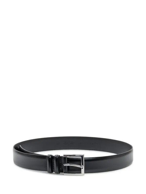 Orciani Elegant Leather Belt With Metallic Buckle - Nero