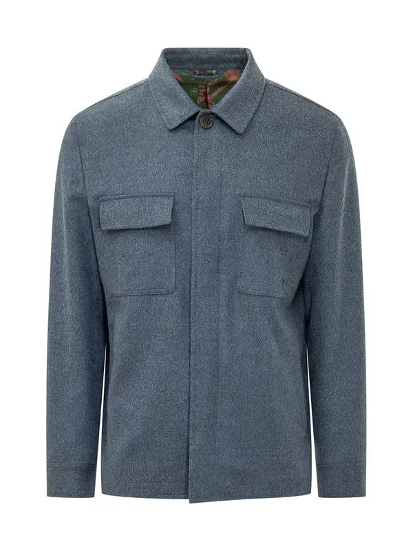 Etro Patch-pocket Shirt Jacket - Blu