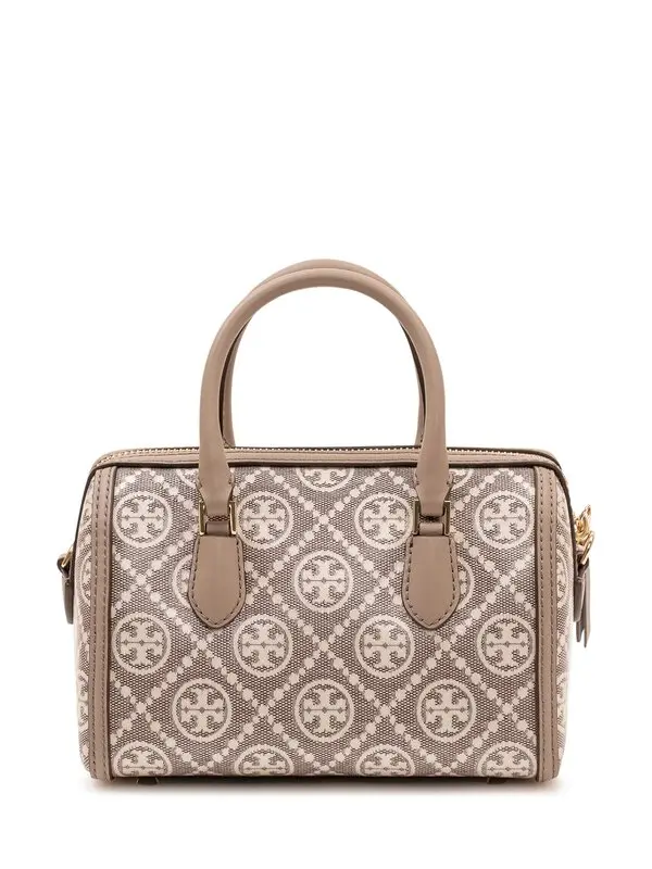 Tory Burch Monogram Plethestanetedtite Barrel Handbag - Charcoal