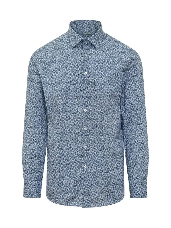 Etro Long Sleeve Mini Cotton Blend Shirt