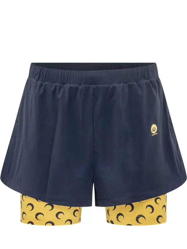 MARINE SERRE Running Shorts For Active Lifestyles - Midnight Blue