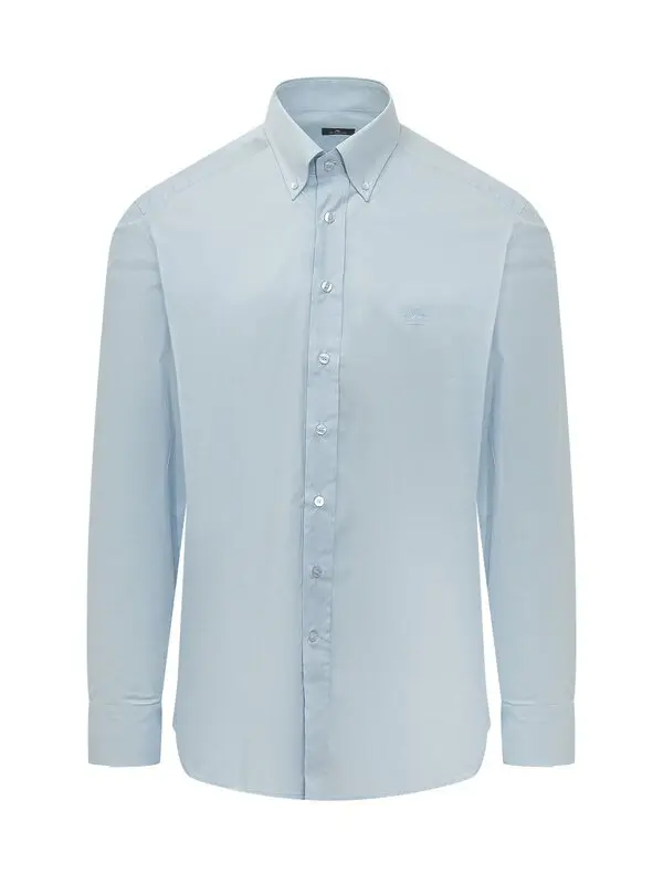 Etro Rome Logo Button-down Shirt - Azzurro