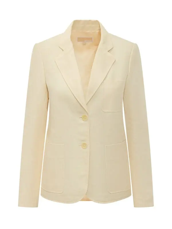 Michael Kors Linen-blend Reverse Pocket Blazer - Lemon