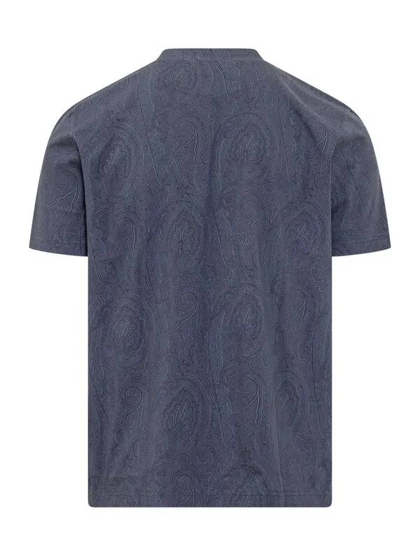 Etro Giro Neck Mini T-shirt With Artistic Print