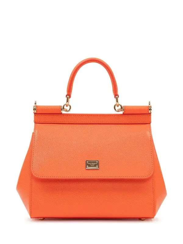 Dolce & Gabbana Vitello Leather Handbag - Orange