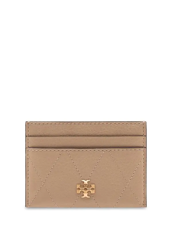 Tory Burch Elegant Mini Card Case - Soft Cement