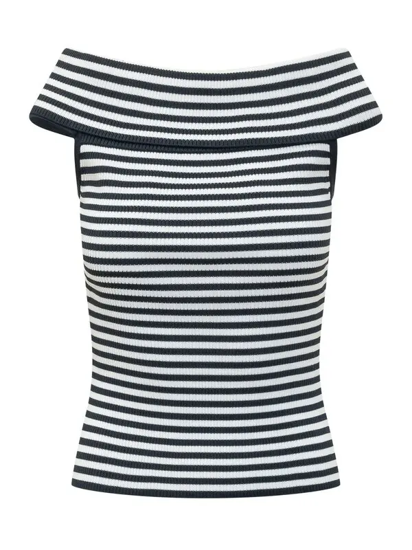 Michael Kors Striped Knit Top - Midnightblue