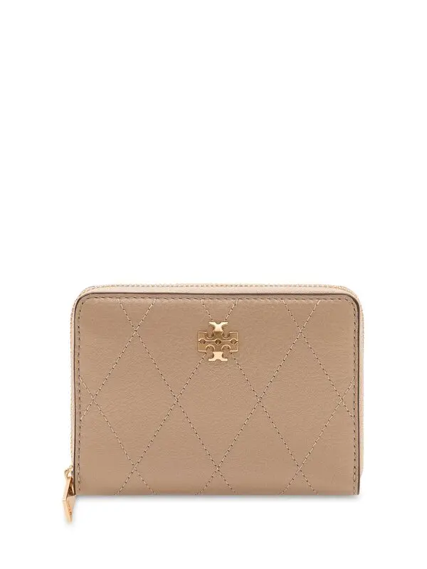 Tory Burch Zip Around Mini Wallet - Soft Cement