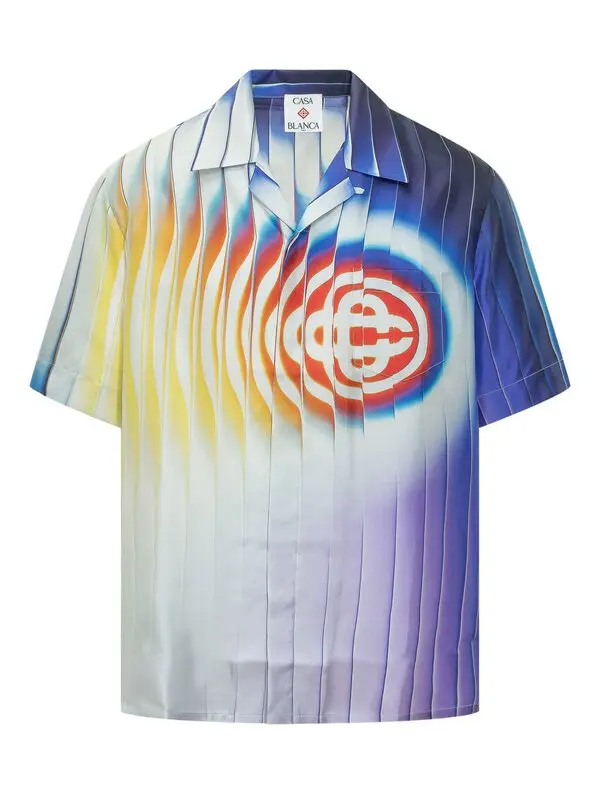Casablanca Sleeves Cut Cuban Shirt With Graphic Print - Shockwave