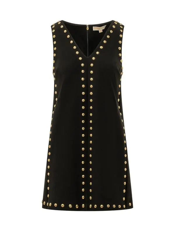 Michael Kors V-neck Stud Detail Dress - Black