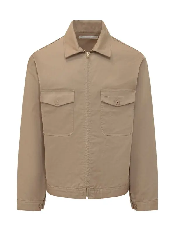 UNIVERSAL OVERALL Cotton Zip-up Jacket - Beige