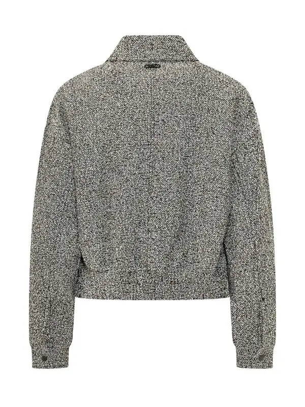 Michael Kors Tweed Bomber Jacket - Black/bone