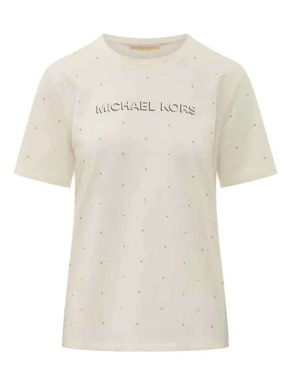 Michael Kors Classic Mk Stud T-shirt - Bone