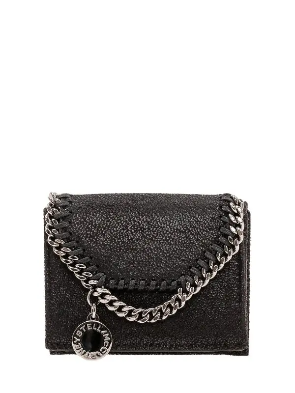 Stella McCartney Trifold Mini Portasheet Wallet With Paint Detail - Black