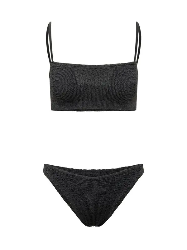 Hunza G Mini Bikini Set With Fascia And Slip - Black