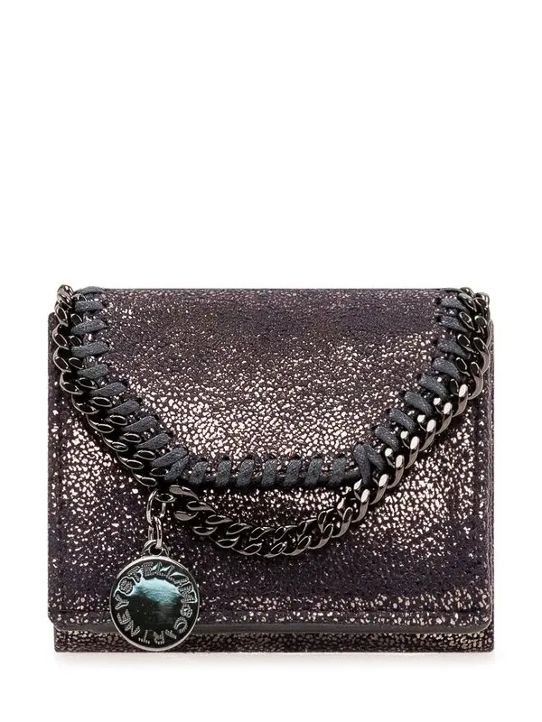 Stella McCartney Trifold Wallet With Chain Detail - Dark Navy