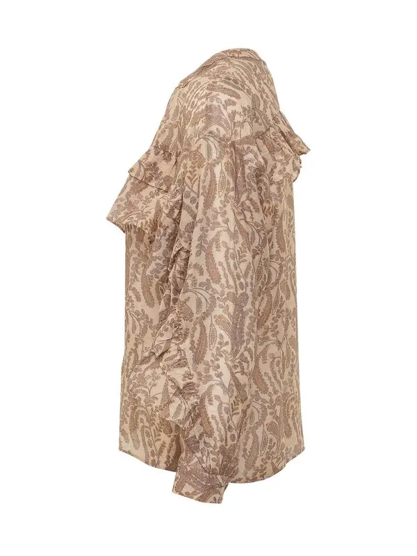 Ba&sh Stylish Tunnel Shirt With Paint Details - Ecru