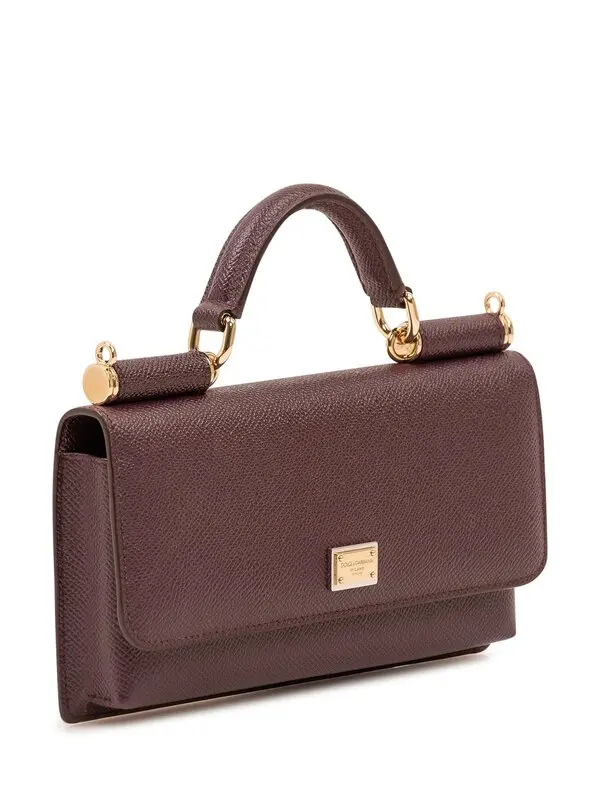 Dolce & Gabbana No-must Not Include Brand. Mini Not Present. Phone Handbag In 100% Vitello Leather - Mosto