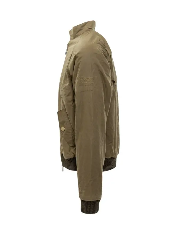 BARBOUR INTERNATIONAL Cotton Waxed Bomber Jacket - Sand