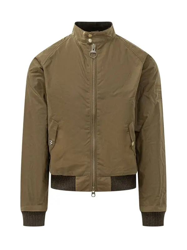 BARBOUR INTERNATIONAL Cotton Waxed Bomber Jacket - Sand