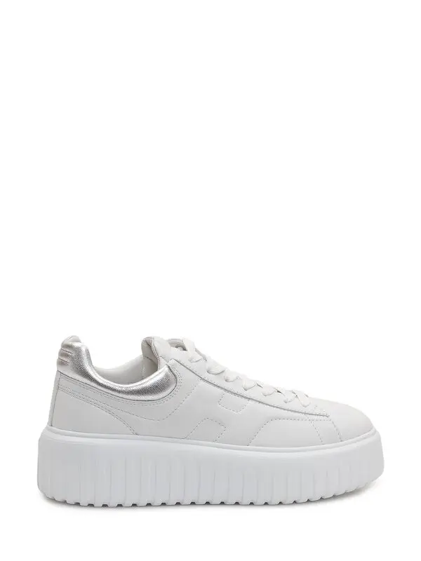 Hogan Stylish Striped Sneakers - Bianco/argento