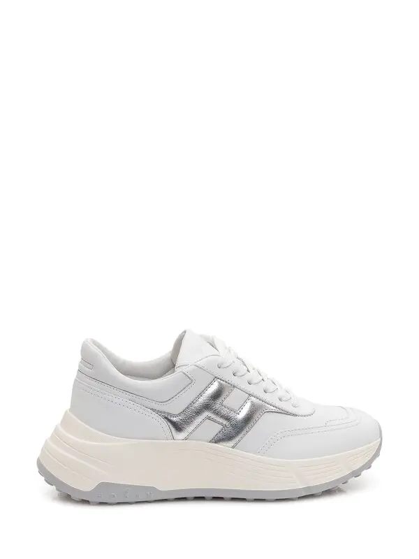 Hogan Leather Sneakers - Bianco/argento