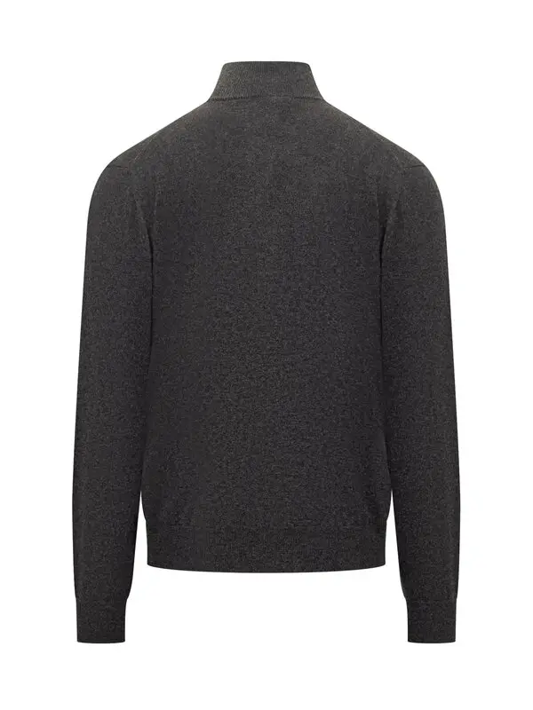 FILIPPO DE LAURENTIIS Wool Half-zip Knit Sweater - Antracite