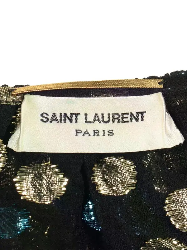 Saint Laurent 2010s Polka-dot Frill-trim Blouse