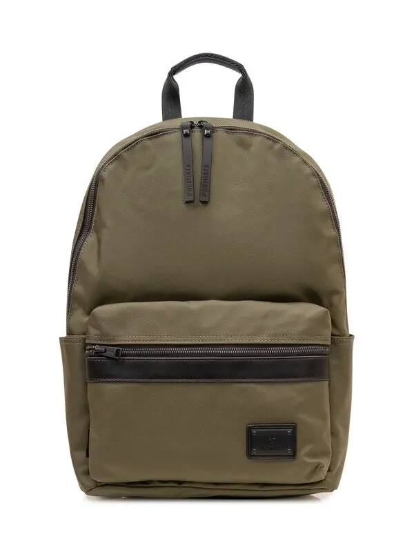 Premiata Compact Mini Backpack With Front Pocket And Zip Closure - Green