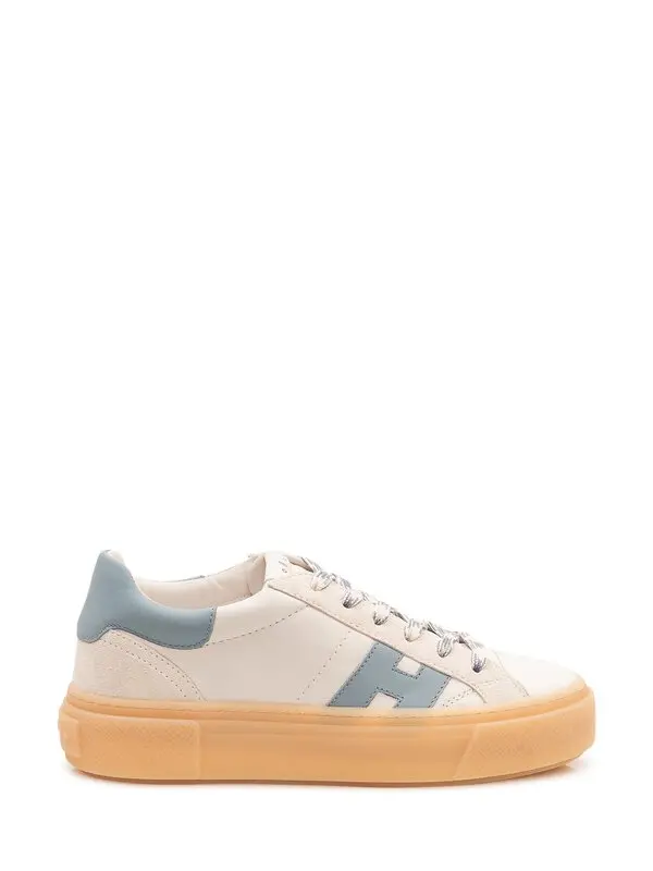 Hogan Leather Lace-up Sneakers - Yogurt