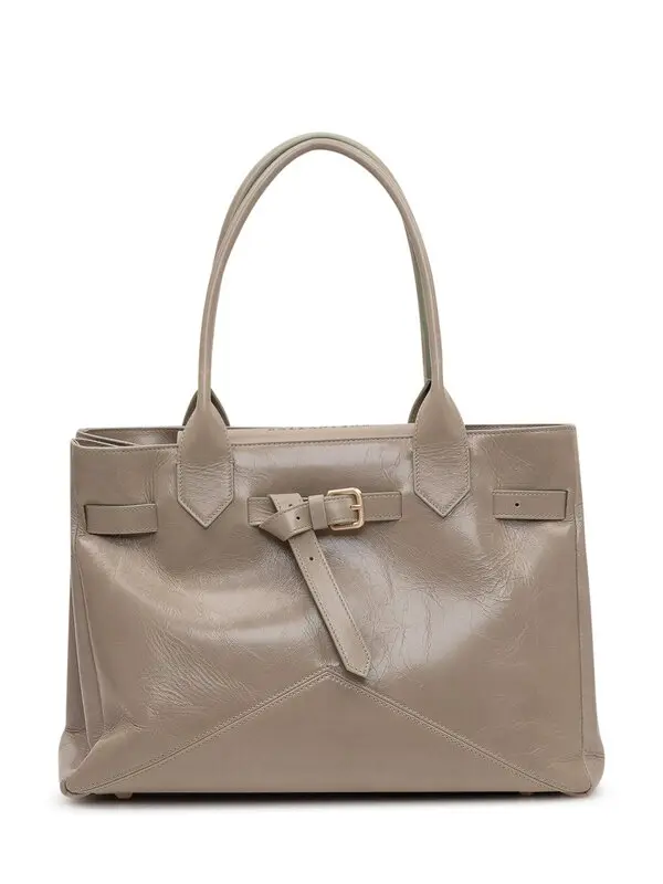 BALLANTYNE Waxy Pull-up Leather Tote Bag