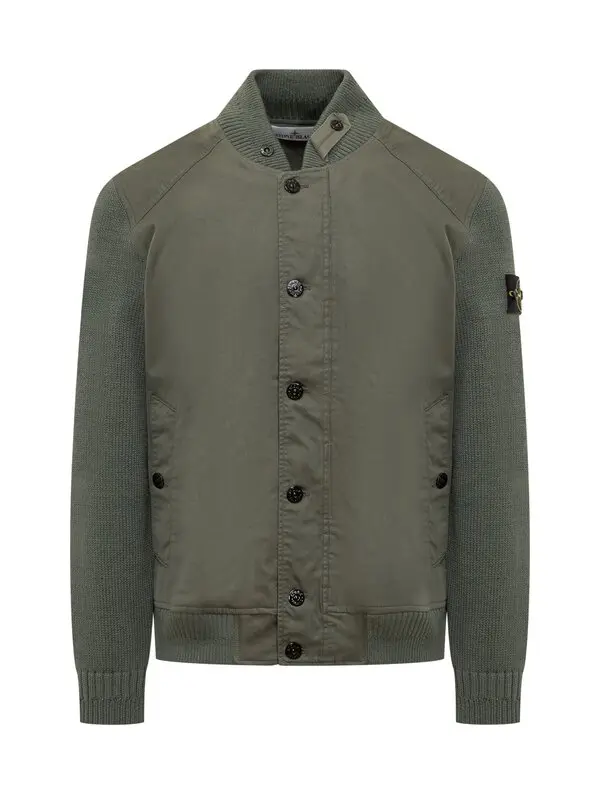 Stone Island Classic Bomber Jacket With Stylish Sleeves