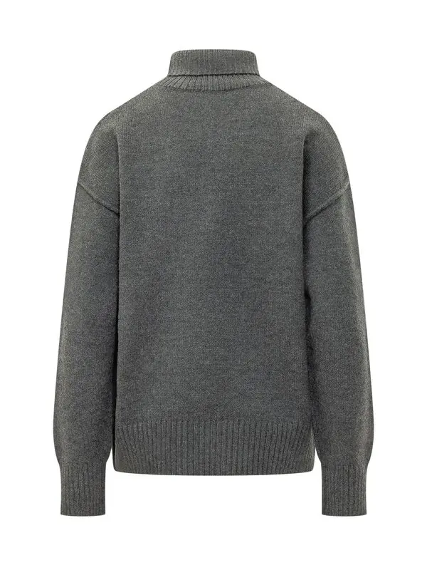 AMI Paris Funnel Neck Sweater - Gris Chine