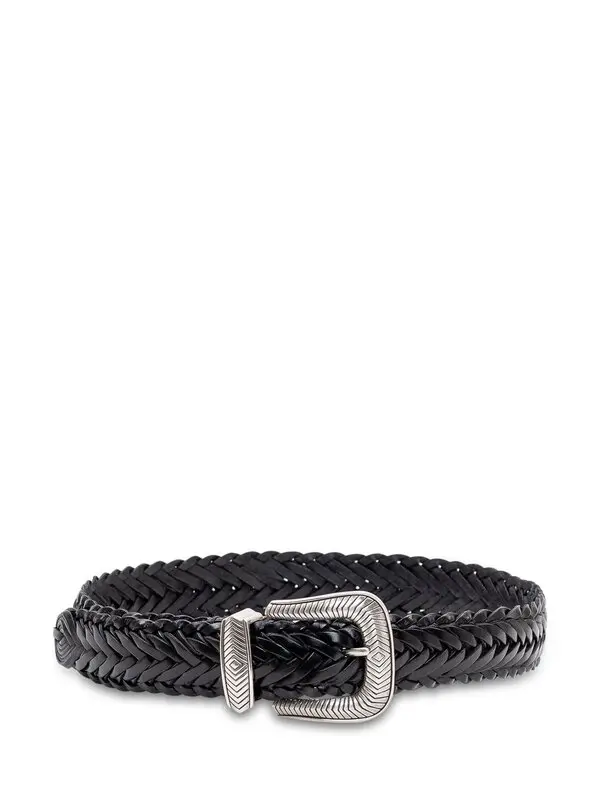 KATE CATE Tex Mex Braid Belt - Dark Brown