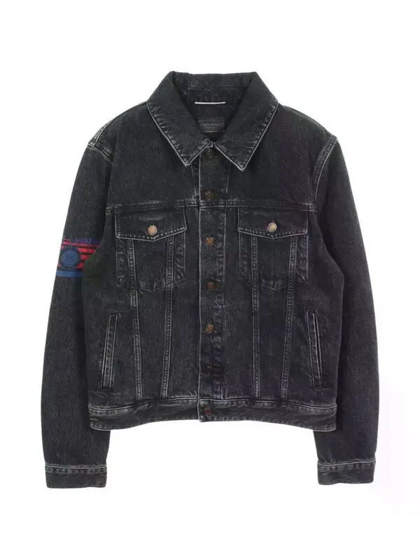 Saint Laurent 2010s Logo-print Denim Jacket - Black